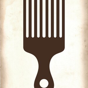 Afro Pick Vintage Paper Digital Download Only Printable Ethnic Black ...