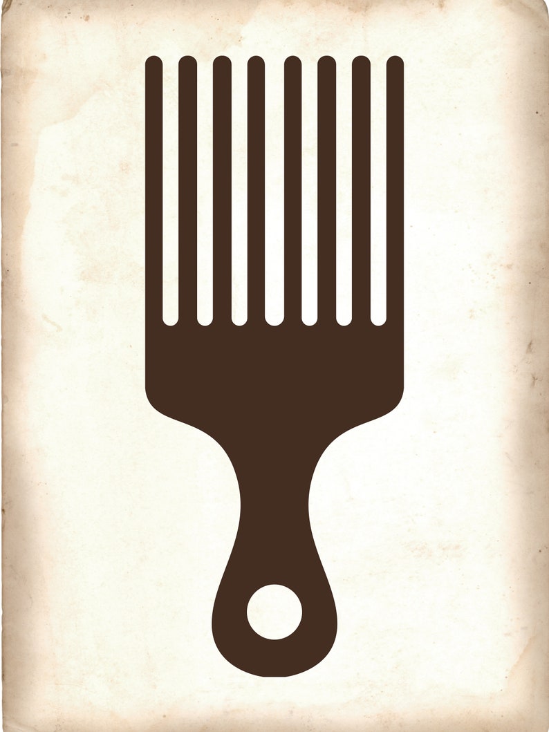 Afro Pick Vintage Paper Digital Download Only Printable Ethnic Black ...
