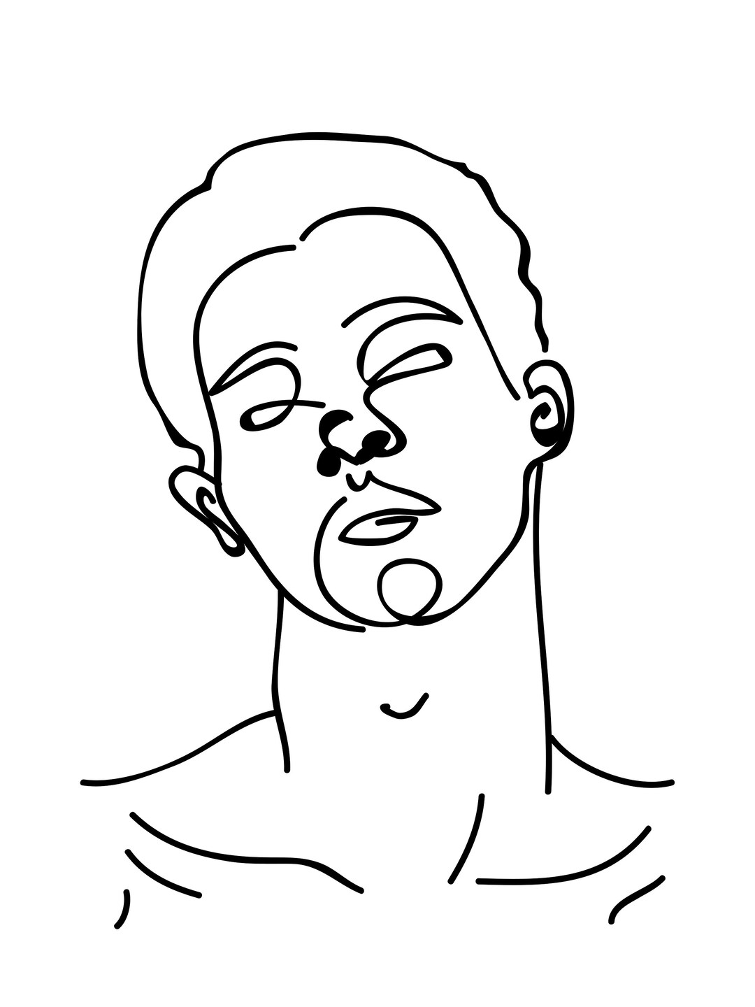 Line Drawing Male Art I Digital Download Only Printable Sketch Portrait ...