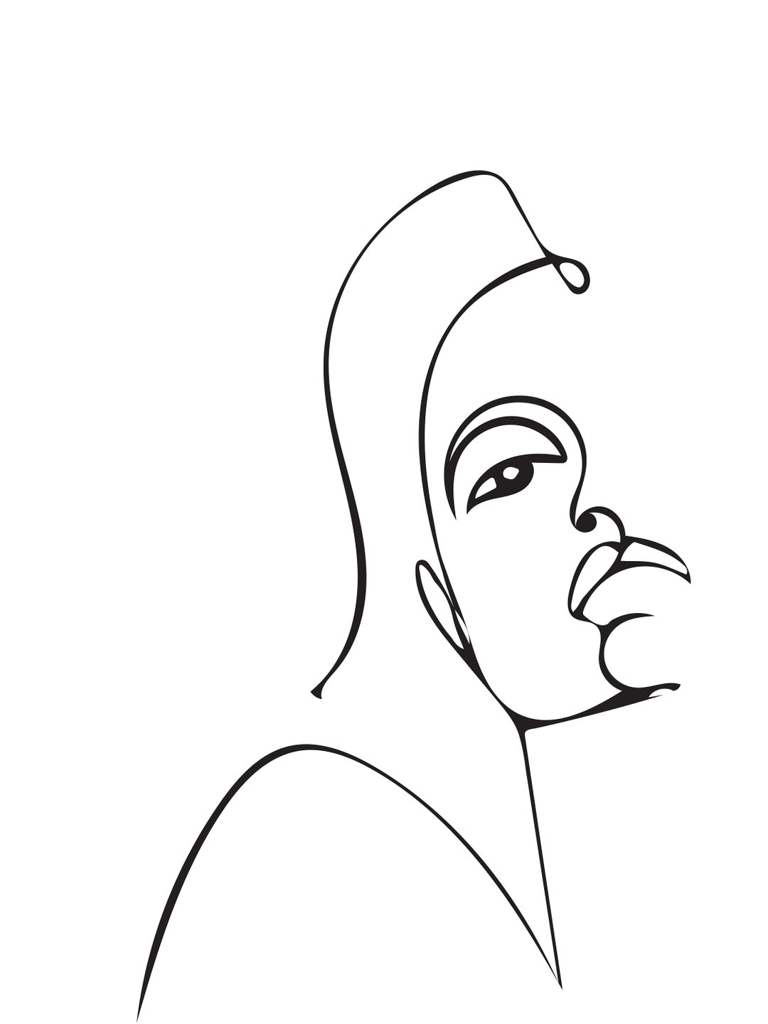 Line Drawing Girl Portrait Digital Download Only Printable Head ...