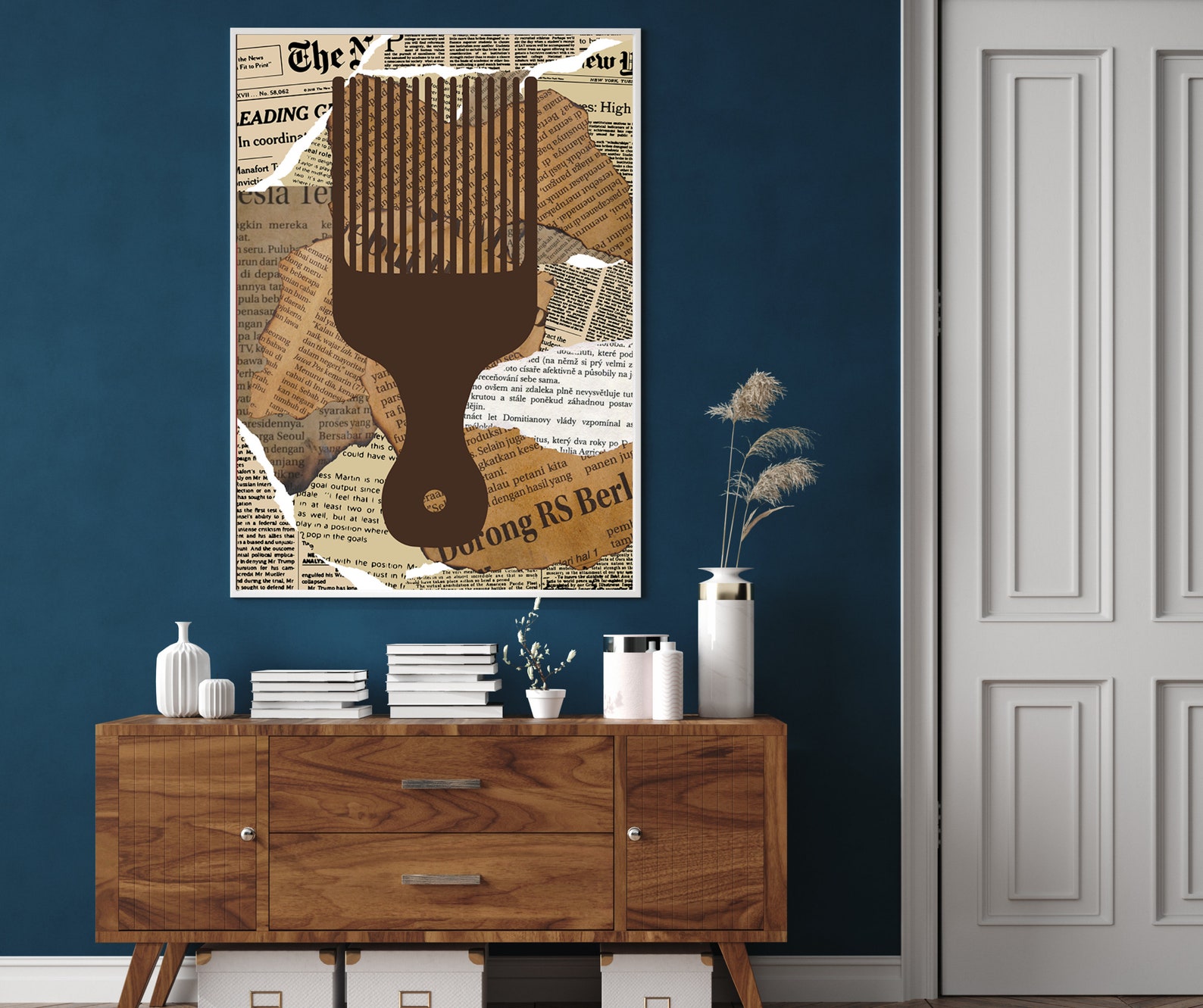 Afro Pick Collage Print | Black News, Ethnic Wall Art (digital Download ...