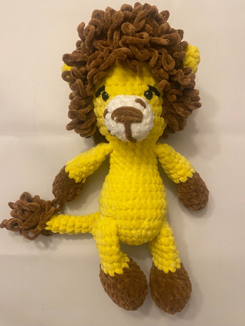 Plushy Lion Finished Toy Crochet Lion Soft Stuffed Lion Toy Gift for ...