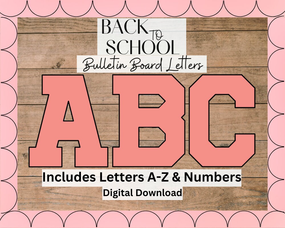 Back to School Bulletin Board Letters, Monogram Letters, Beach Letters ...