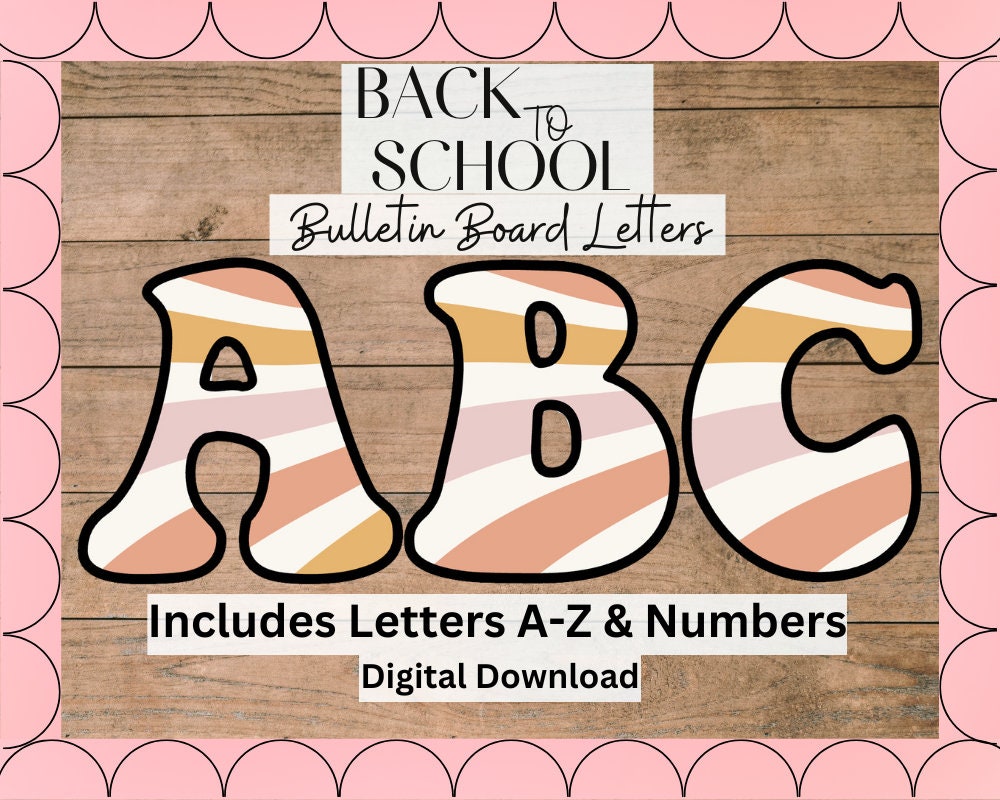 Groovy Letters, PNG Letters, PNG Alphabet, Classroom Decor, Letters A-Z ...