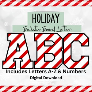 Candy Cane Letters, Christmas Letters, Christmas Bulletin Board Letters ...