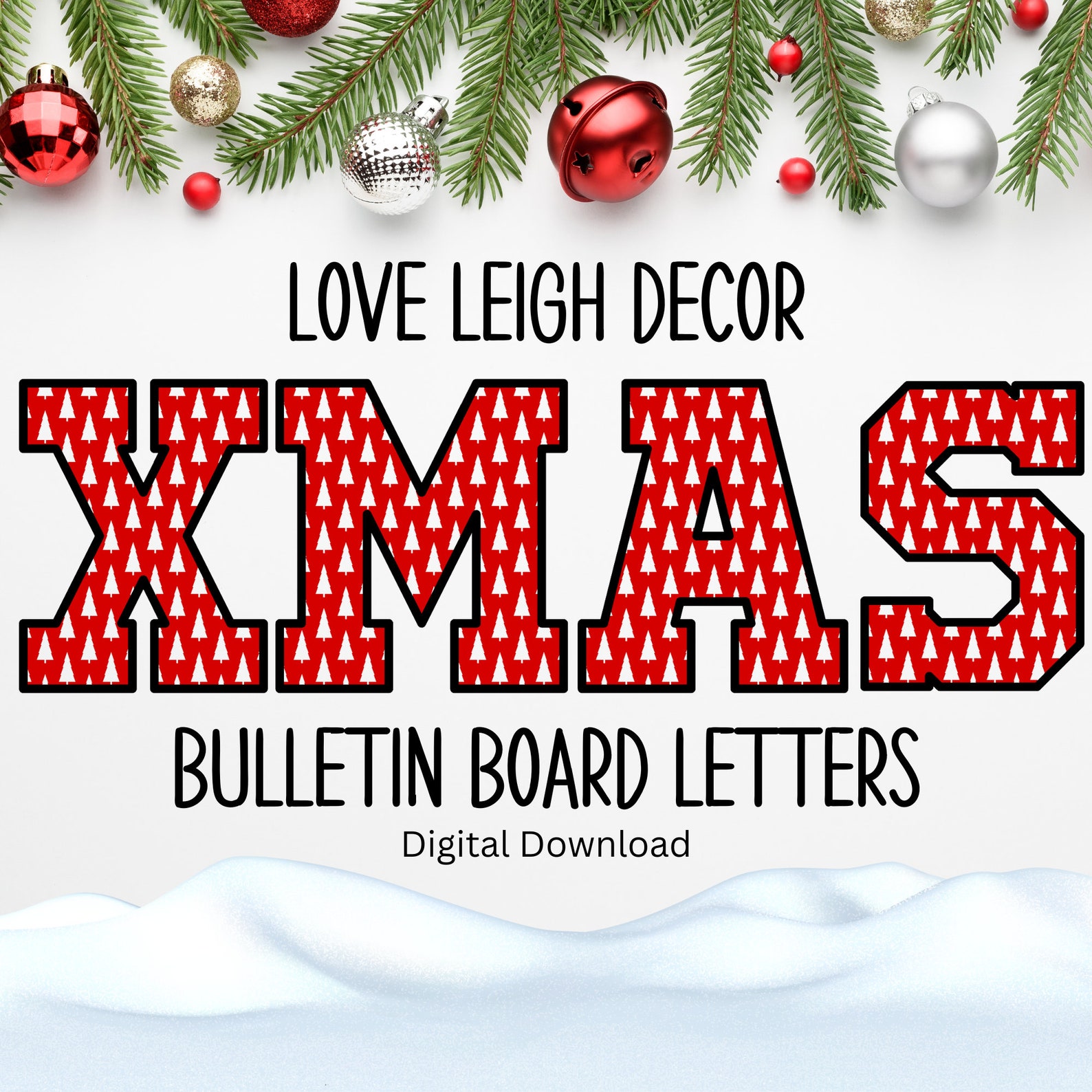 Christmas Bulletin Board Letters Holiday Letters Holiday - Etsy