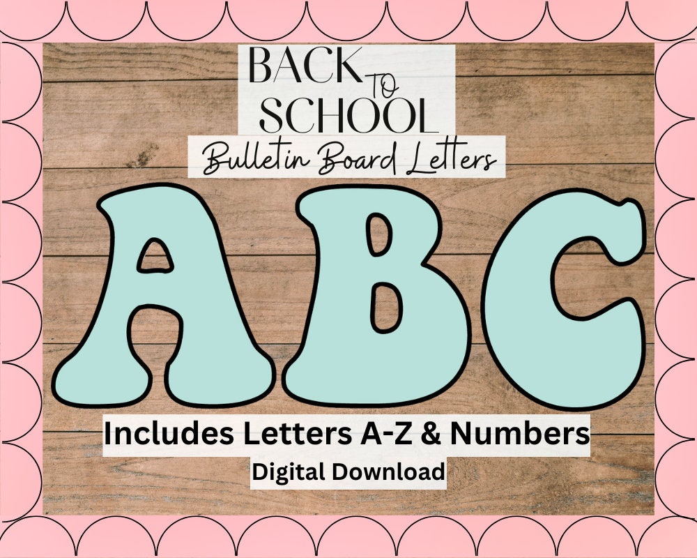 Back to School Bulletin Board Letters, Bulletin Board Letters, Groovy ...