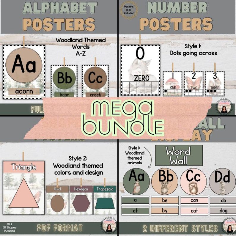 Woodland Classroom Decor MEGA Bundle | Editable & Printable Formats ...