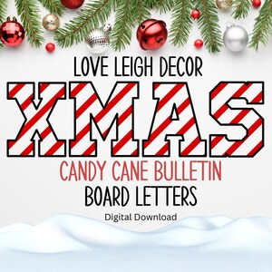 Candy Cane Letters Christmas Letters Christmas Bulletin - Etsy