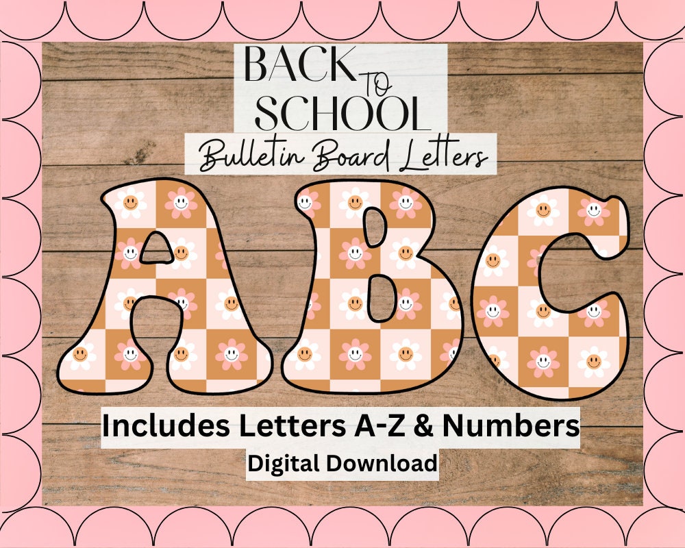 Smiley Face Bulletin Board Letters, Groovy Bulletin Board Letters, Back ...