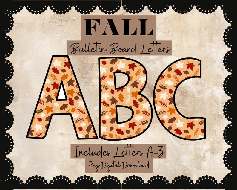 Fall Bulletin Board Letters, Fall Tshirt Design, Alphabet Letters, Fall ...