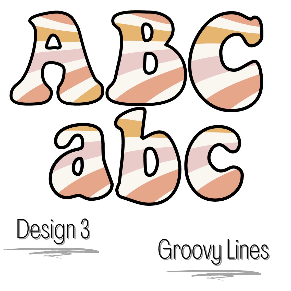 Groovy Letters PNG Letters PNG Alphabet Classroom Decor - Etsy