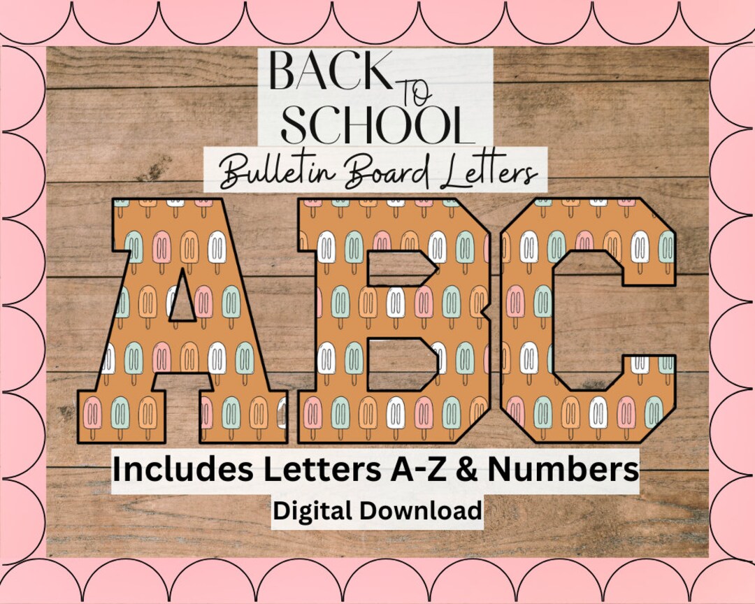Back to School Bulletin Board Letters, Monogram Letters, Beach Letters ...