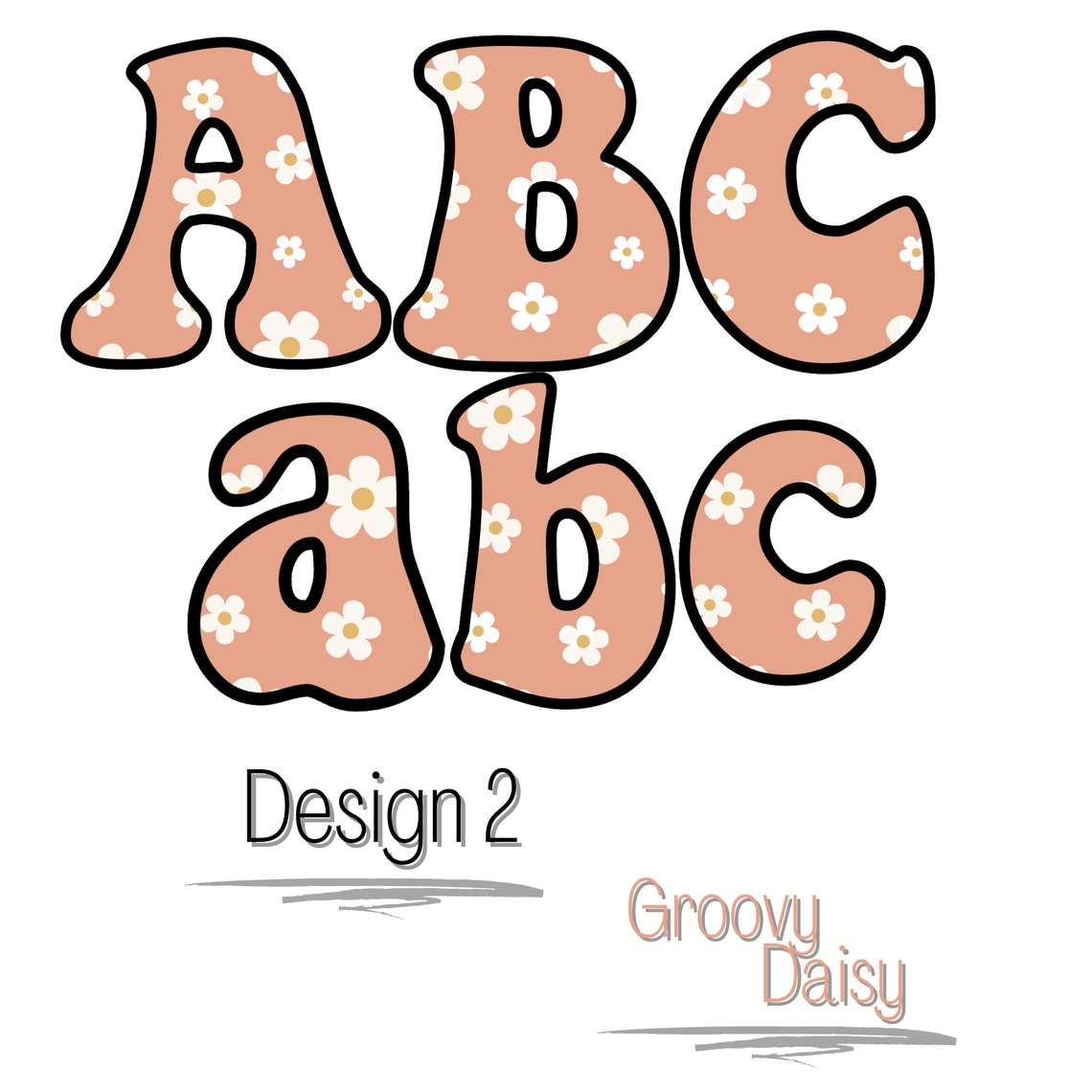 Groovy Letters PNG Letters PNG Alphabet Classroom Decor - Etsy