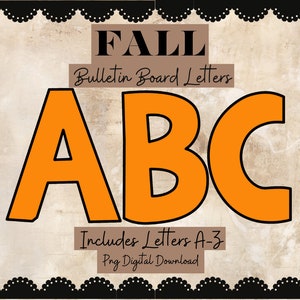 Fall Bulletin Board Letters, Fall Tshirt Design, Alphabet Letters, Fall ...