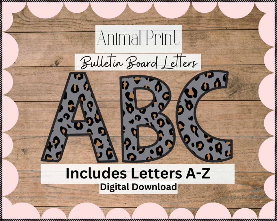 Animal Print Bulletin Board Letters, Back to School, Safari Letters ...