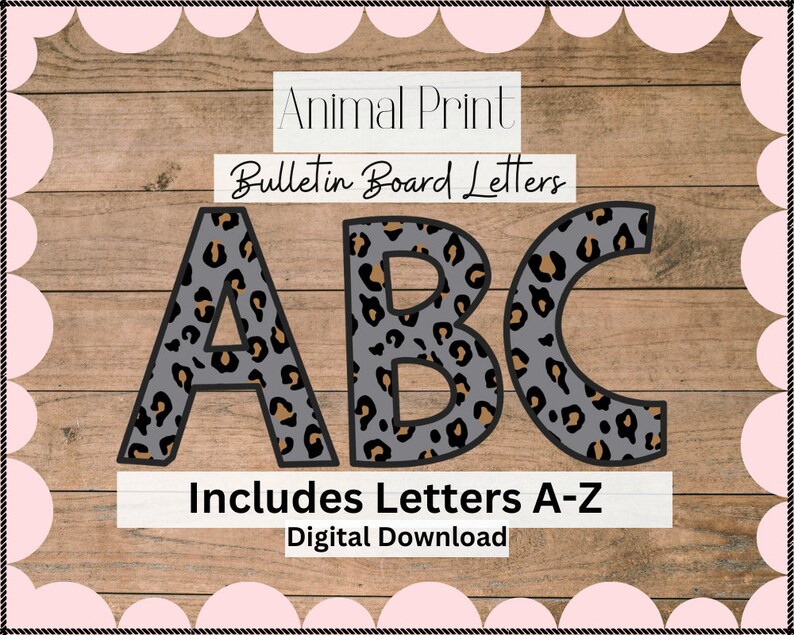 Animal Print Bulletin Board Letters, Back to School, Safari Letters ...