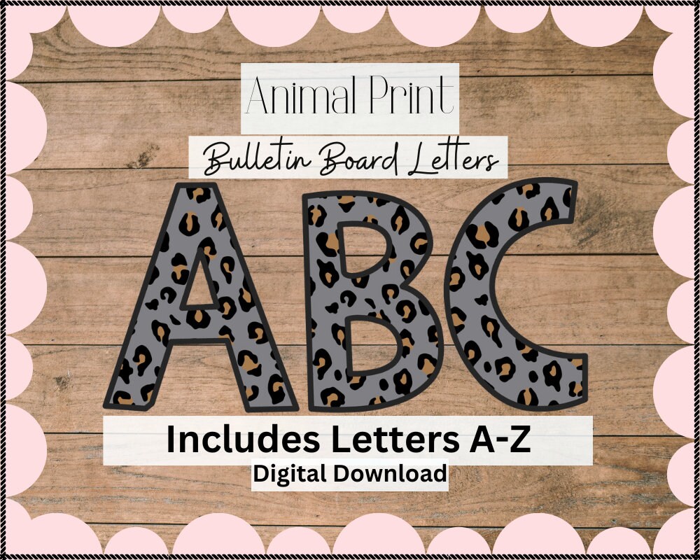 Animal Print Bulletin Board Letters, Safari Letters, Alphabet Letters ...