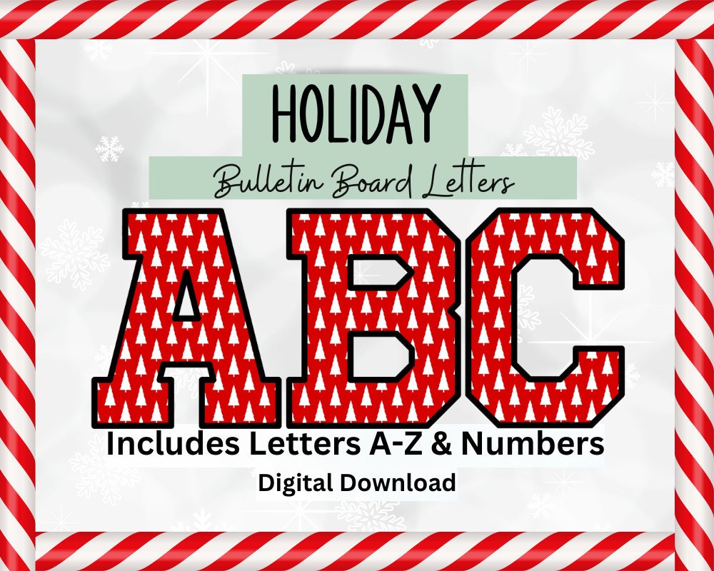 Christmas Bulletin Board Letters, Holiday Letters, Holiday Classroom ...