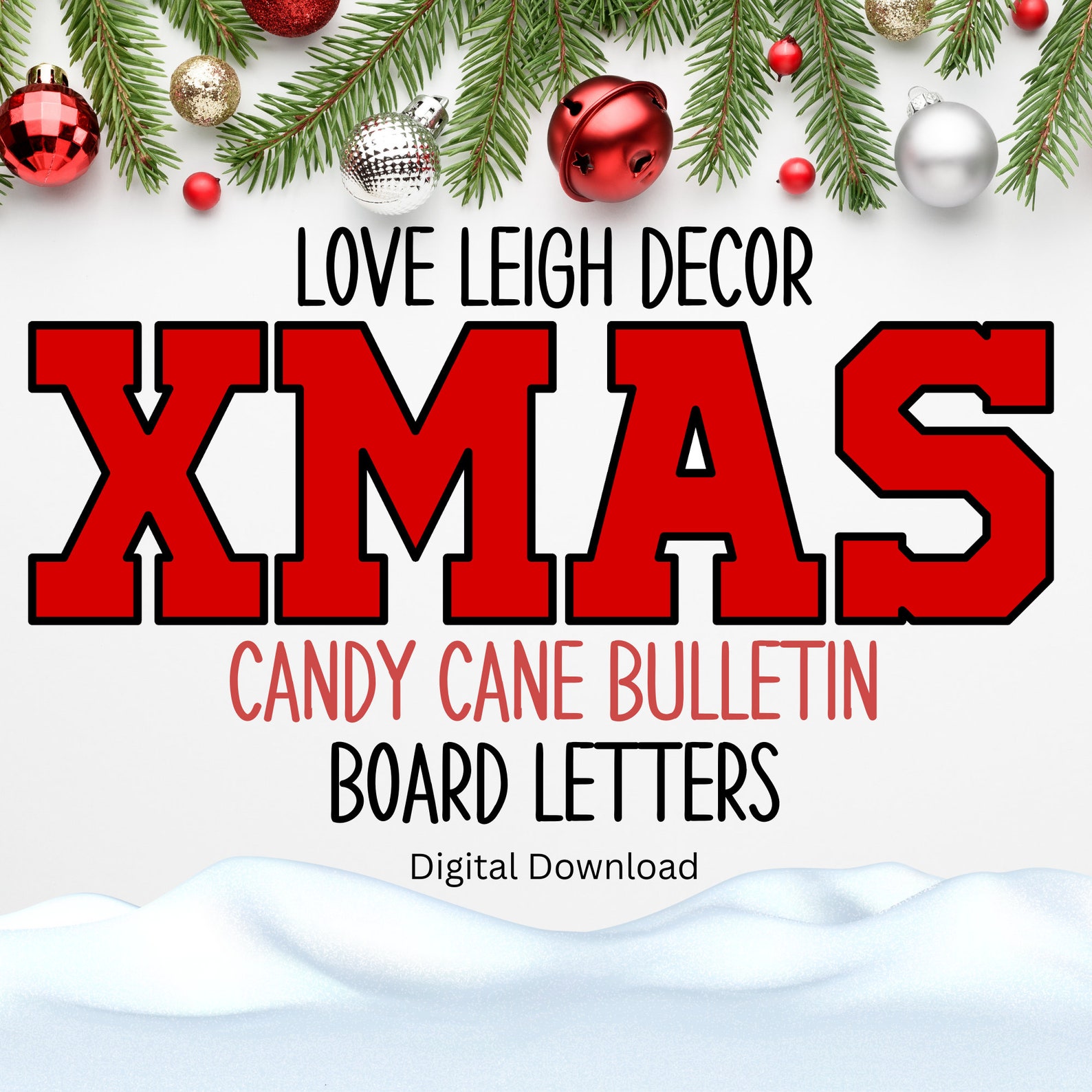 Candy Cane Letters Christmas Letters Christmas Bulletin - Etsy