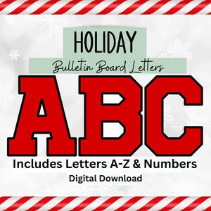Christmas Bulletin Board Letters, Holiday Letters, Holiday Classroom ...