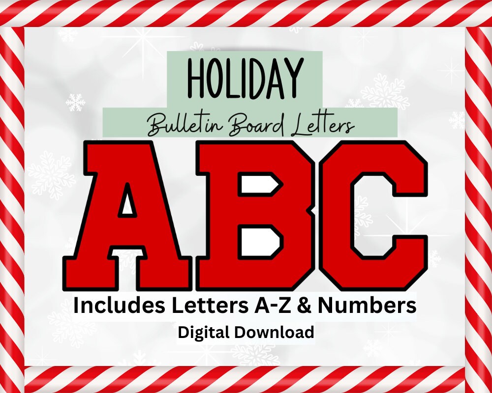 Christmas Bulletin Board Letters, Holiday Letters, Holiday Classroom ...