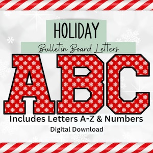 Christmas Bulletin Board Letters, Holiday Letters, Holiday Classroom ...