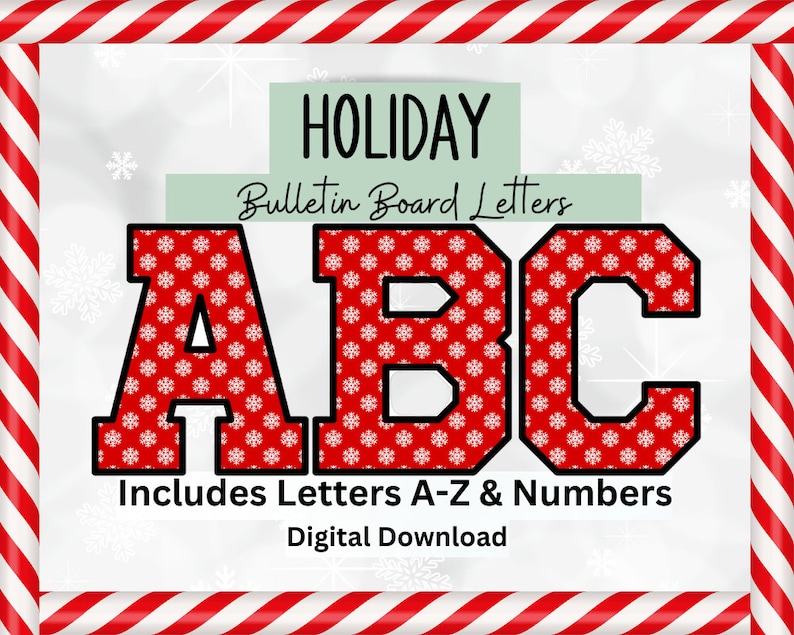 Christmas Bulletin Board Letters, Holiday Letters, Holiday Classroom ...