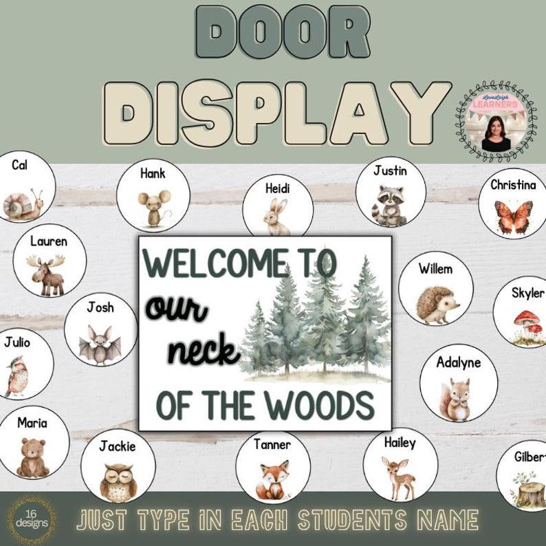 Woodland Themed Door Display | Woodland Animal Classroom Decor | Back ...
