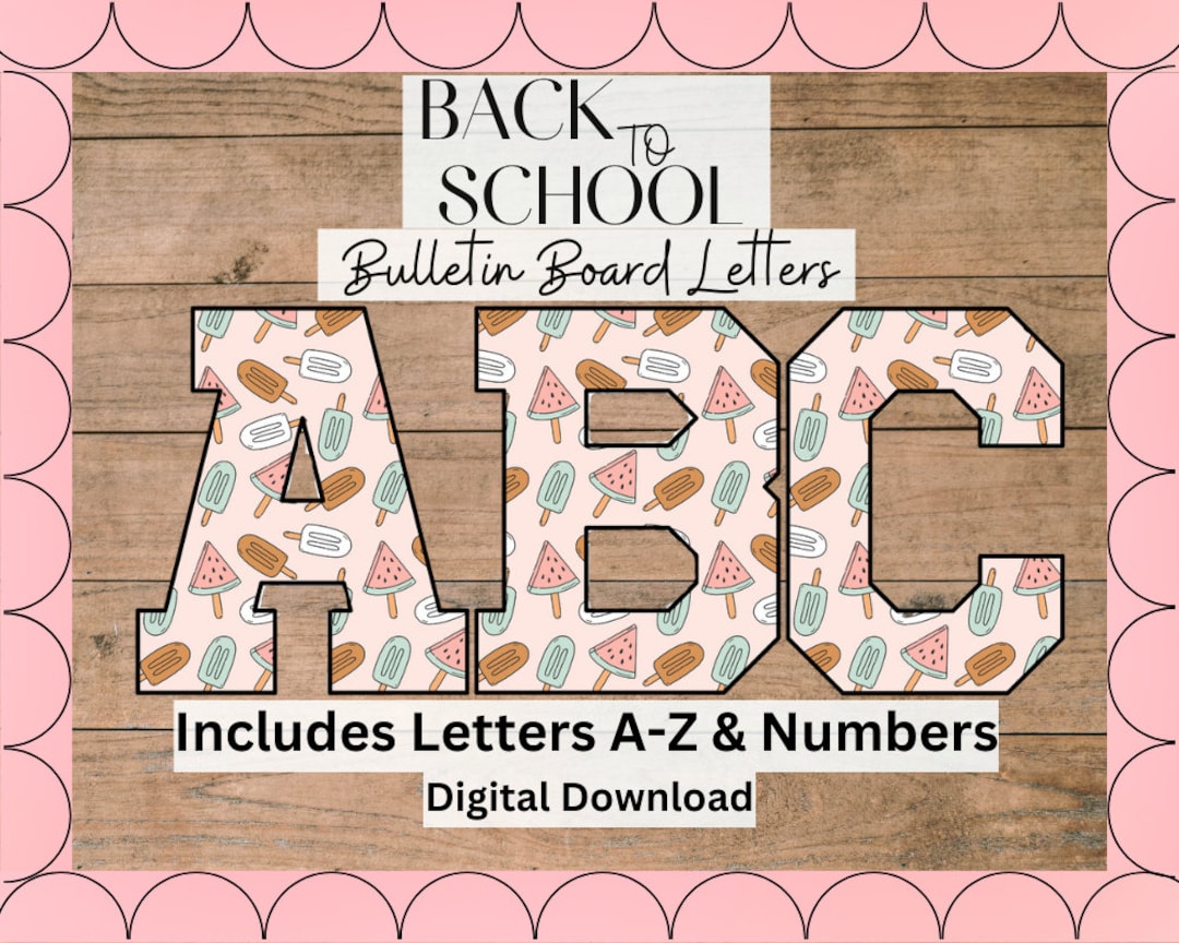 Back to School Bulletin Board Letters, Monogram Letters, Beach Letters ...