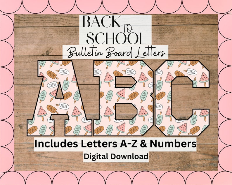 Back to School Bulletin Board Letters Monogram Letters Beach - Etsy