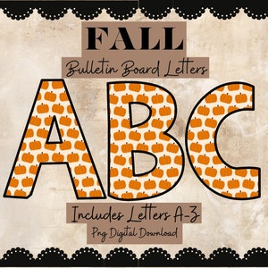 Fall Bulletin Board Letters, Fall Tshirt Design, Alphabet Letters, Fall ...