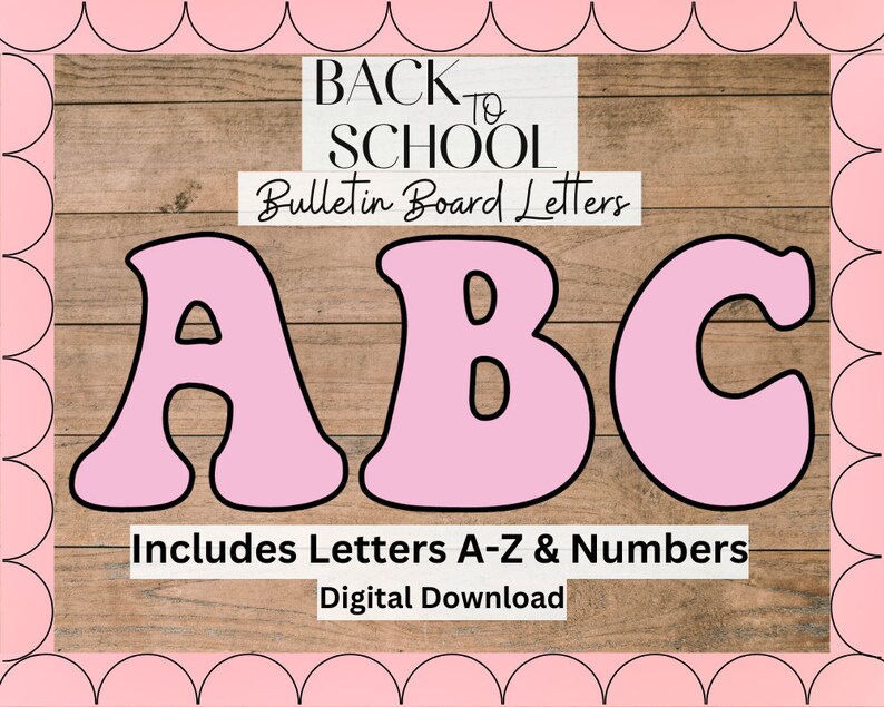 Back to School Bulletin Board Letters, Bulletin Board Letters, Groovy ...