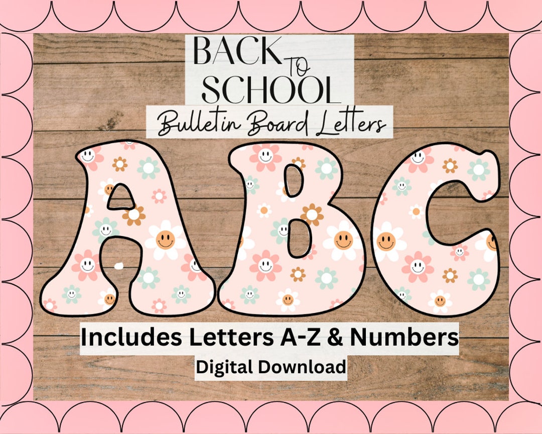 Smiley Face Bulletin Board Letters, Groovy Bulletin Board Letters, Back ...