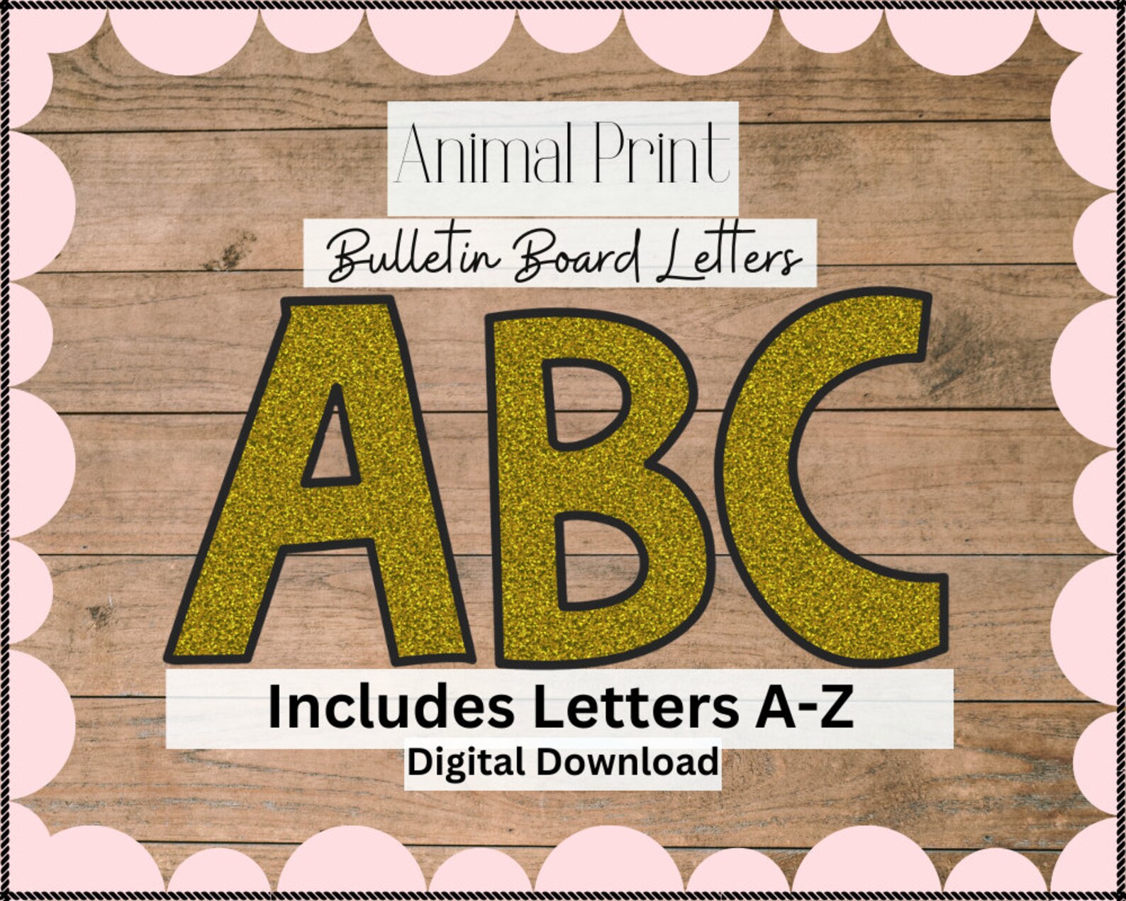 Animal Print Bulletin Board Letters, Back to School, Safari Letters ...
