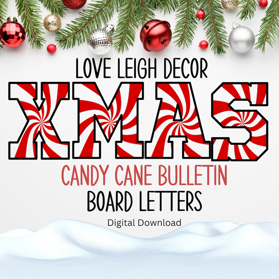 Candy Cane Letters Christmas Letters Christmas Bulletin - Etsy