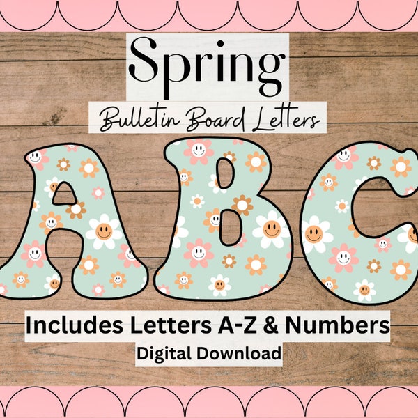 Bulletin Board Letters Printable - Etsy