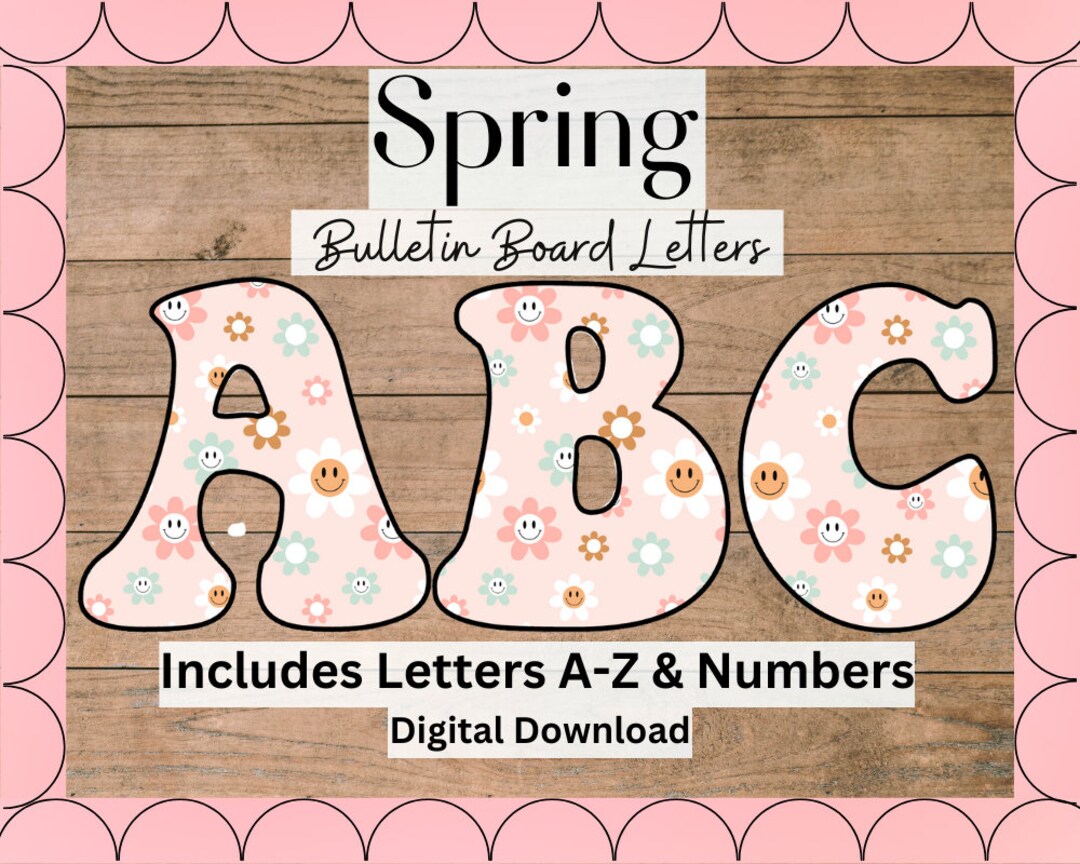 Smiley Face Bulletin Board Letters Groovy Bulletin Board - Etsy Australia