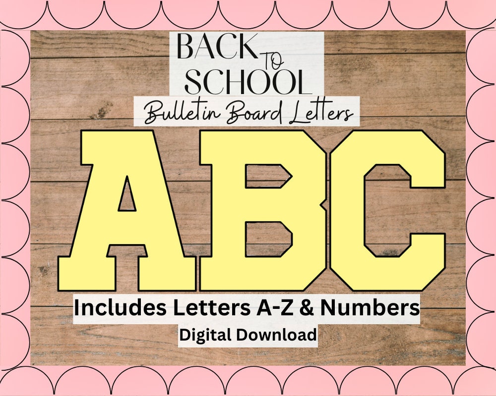 Back to School Bulletin Board Letters, Monogram Letters, Beach Letters ...