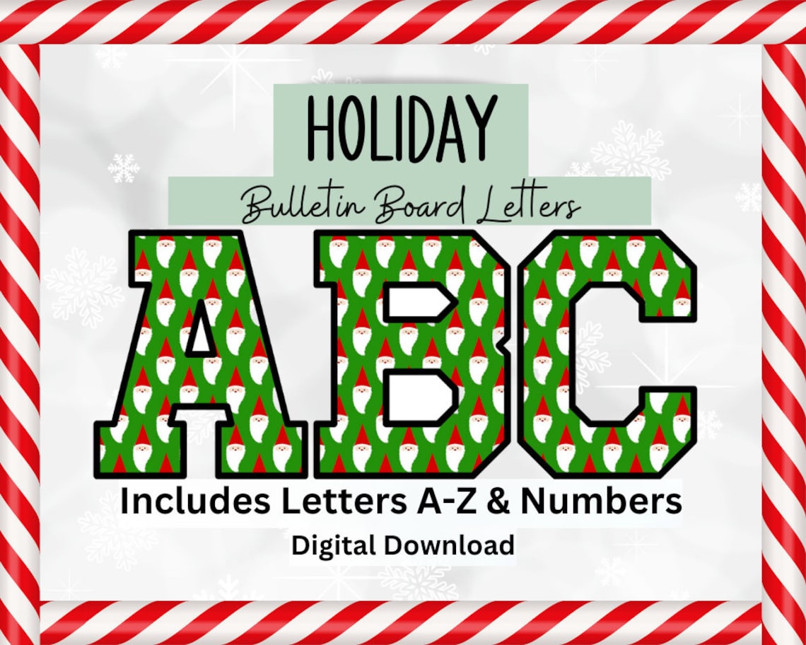 Christmas Bulletin Board Letters, Holiday Letters, Holiday Classroom ...