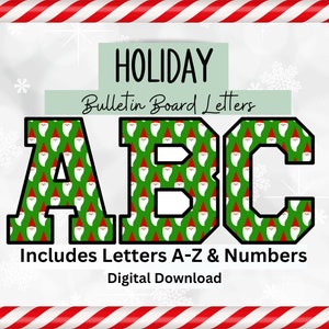 Christmas Bulletin Board Letters, Holiday Letters, Holiday Classroom ...