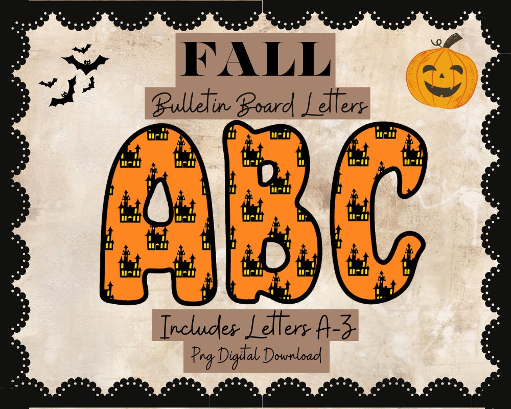 Halloween Bulletin Board Letters Halloween PNG Halloween - Etsy