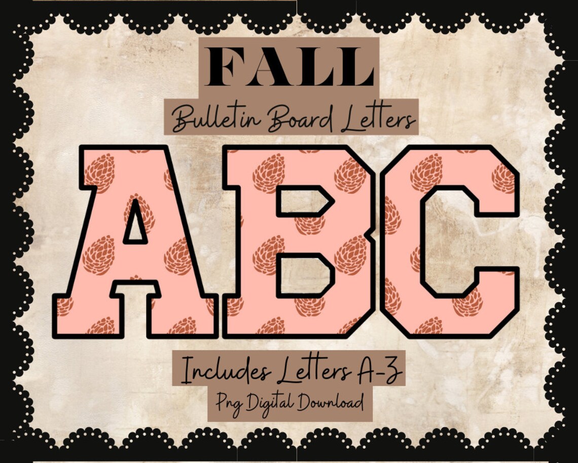 Fall Boho Bulletin Board, Boho Bulletin Board Letters, Fall Bulletin ...
