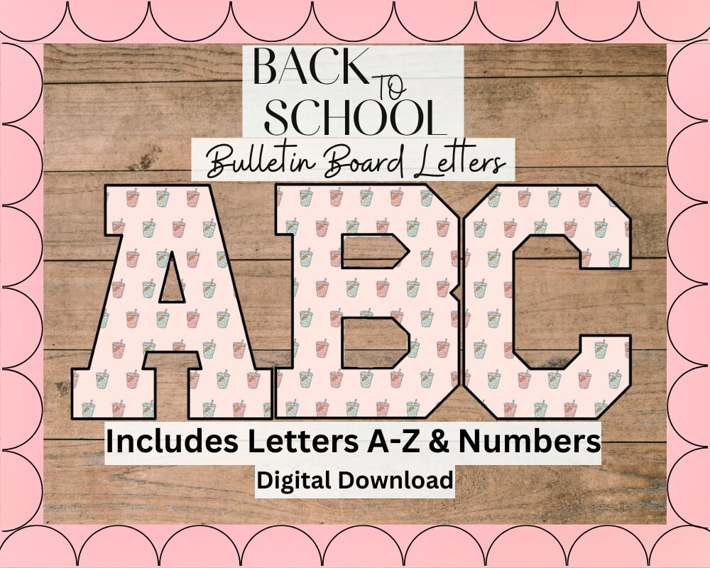 Back to School Bulletin Board Letters, Monogram Letters, Beach Letters ...