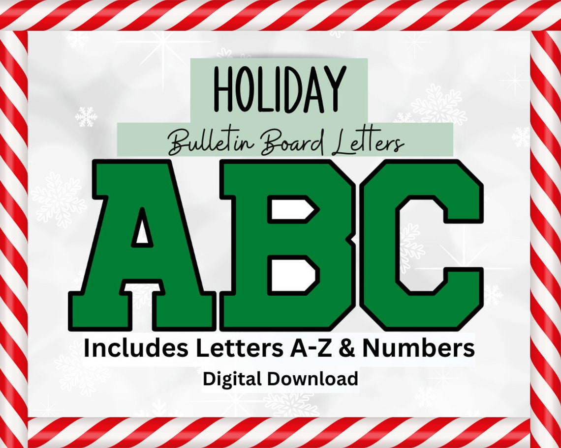 Candy Cane Letters, Christmas Letters, Christmas Bulletin Board Letters ...
