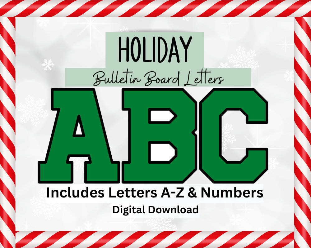 Candy Cane Letters, Christmas Letters, Christmas Bulletin Board Letters ...