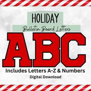 Candy Cane Letters, Christmas Letters, Christmas Bulletin Board Letters ...