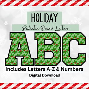 Christmas Bulletin Board Letters, Holiday Letters, Holiday Classroom ...