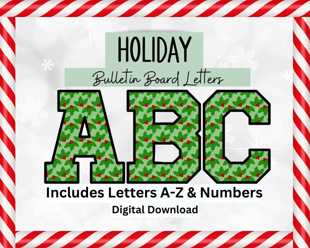 Christmas Bulletin Board Letters, Holiday Letters, Holiday Classroom ...