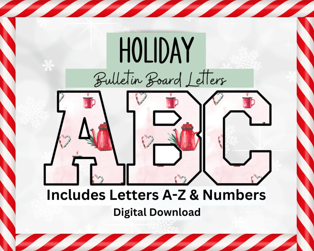 Christmas Alphabet Letters, Christmas Bulletin Board Letters, ABC ...